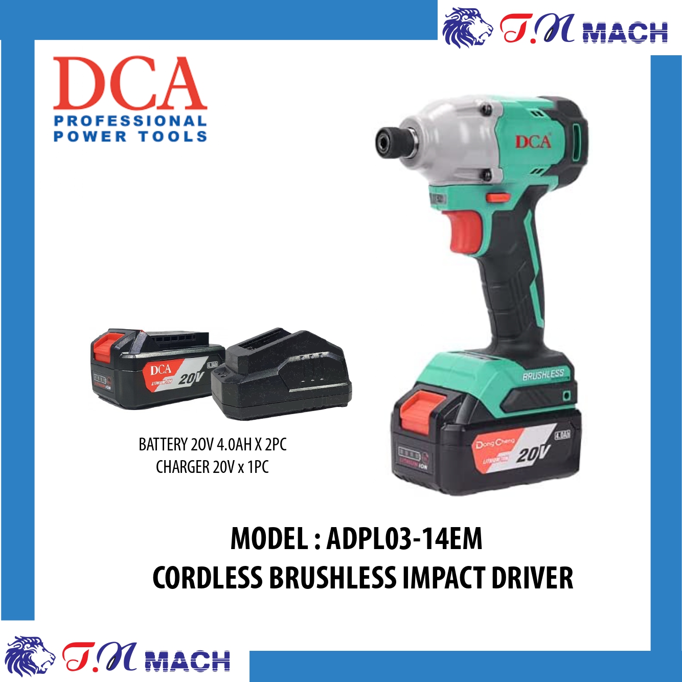 DCA CORDLESS BRUSLESS IMPACT DRIVER ADPL03-14EM | Lazada