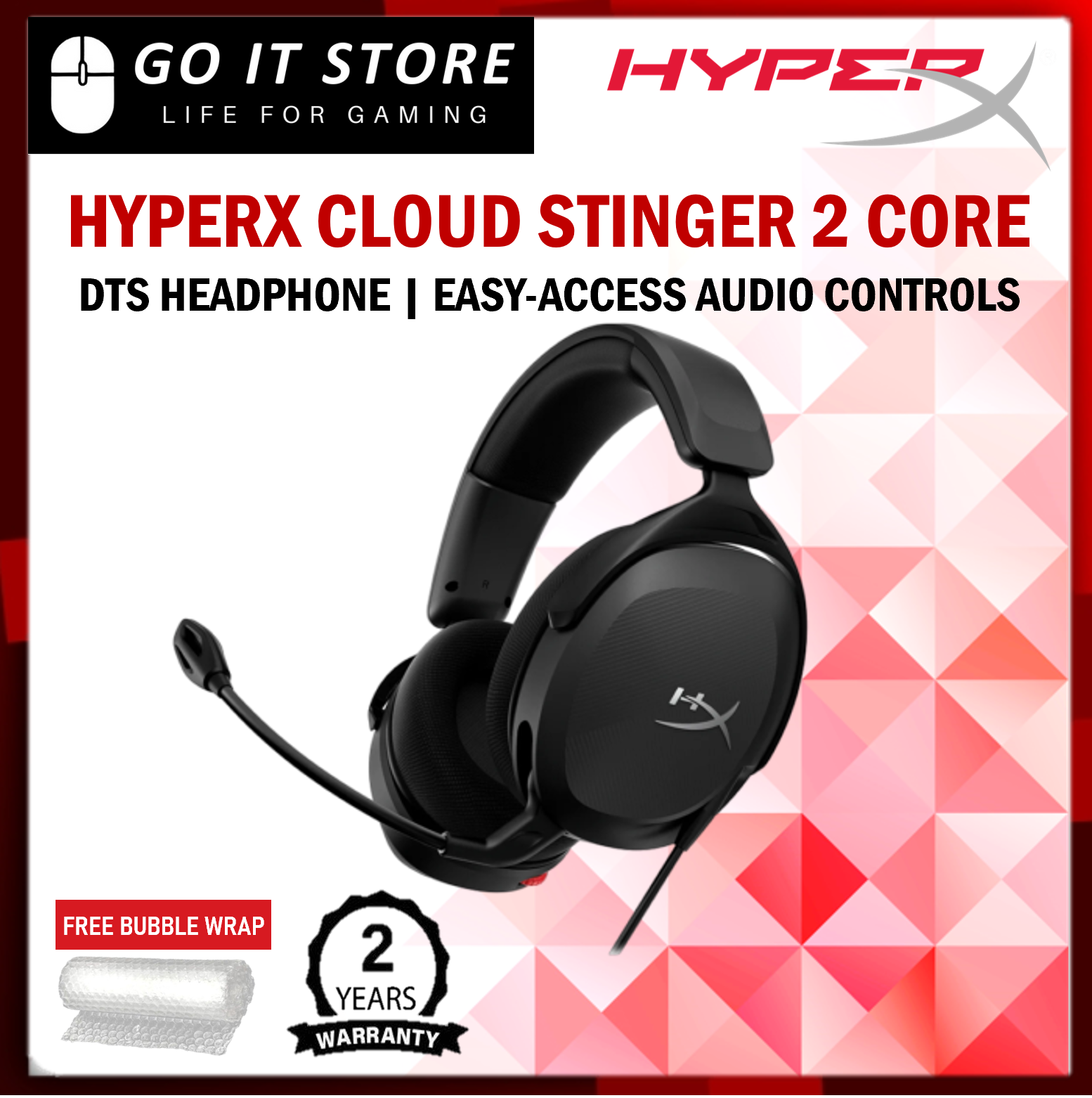 HyperX Cloud Stinger 2 Core Gaming Headset with DTSX Stereo Sound | Lazada