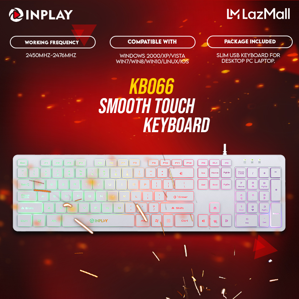 Inplay KB066 | Black | White | Smooth Touch Keyboard | Inplay by EJD ...