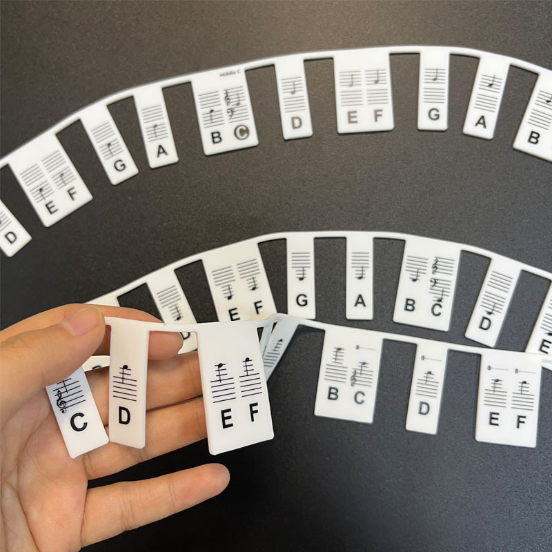 88-Key Detachable Silicone Piano Keyboard Note Labels Piano Note Guide ...