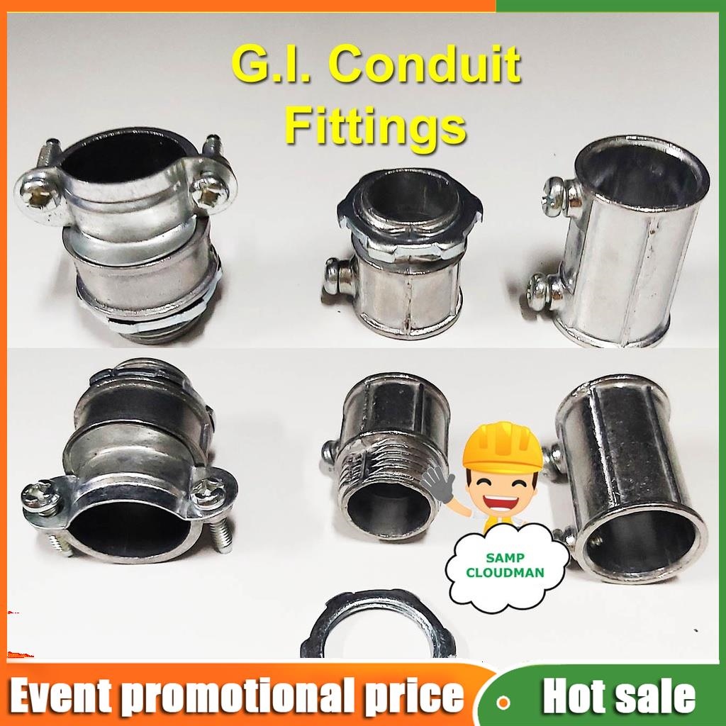 Regular EMT Connectors G.I. Conduit 1/2 or 3/4 or 1 Straight Connector ...