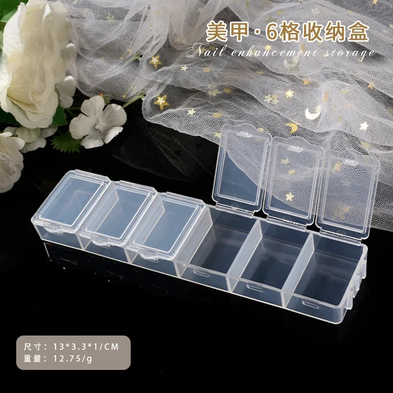 Nail Storage Box Nail Accessory Clear Plastic Organizer Box Shaped Nail ...