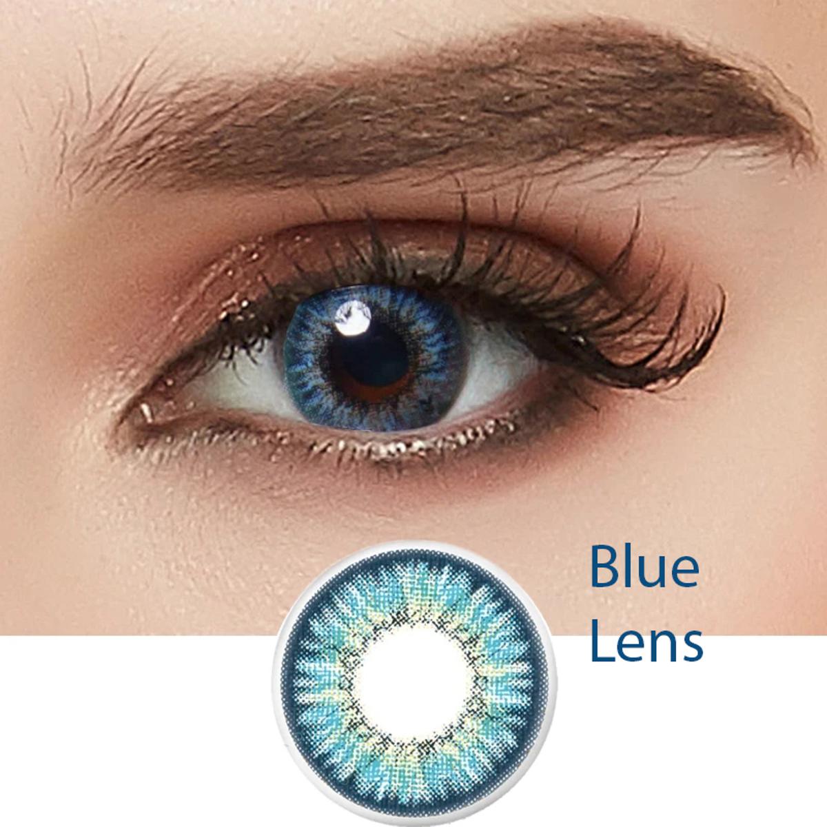 Stylish vColor lens 3-Tone Aqua Blue Color Eye Contact Lenses With ...