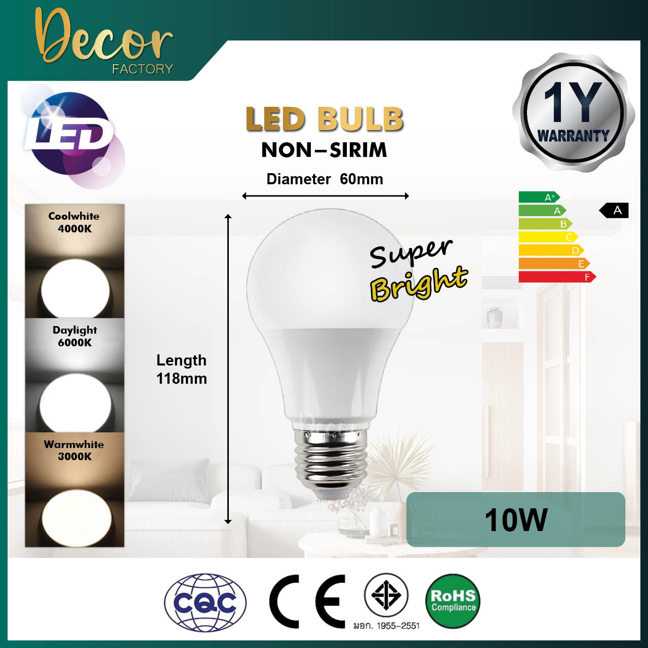[SIRIM APPROVED] LED BULB E27 6W / 10W / 13W Super Bright Light Bulb LED Light Lamp Bulb Mentol ...