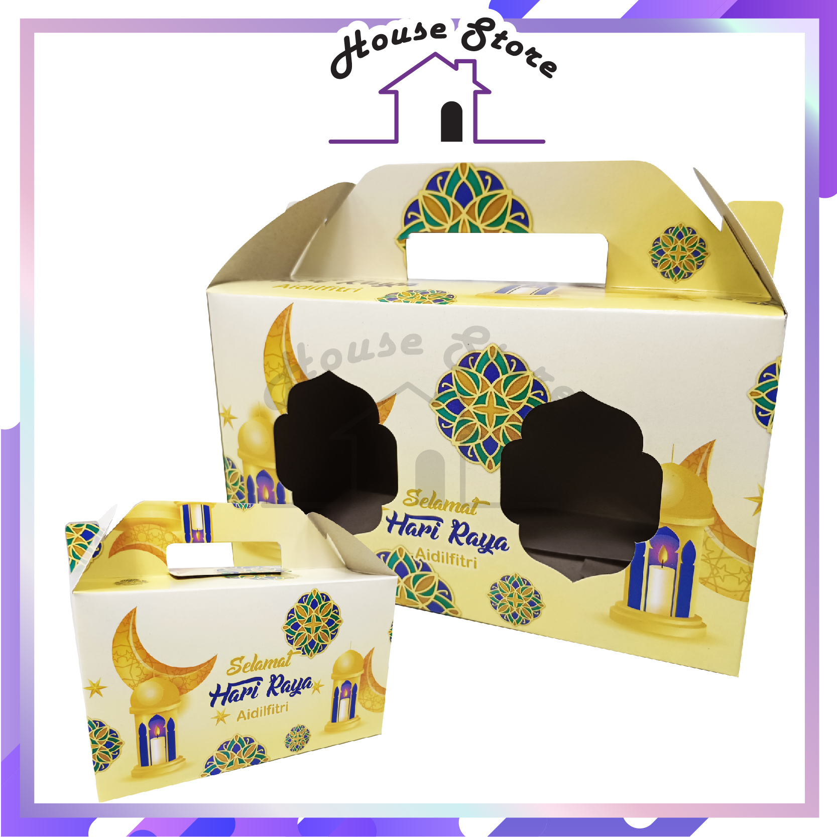 HS Hari Raya Aidilfitri Gift Box Kotak Kuih Raya Packaging Gift Bag ...
