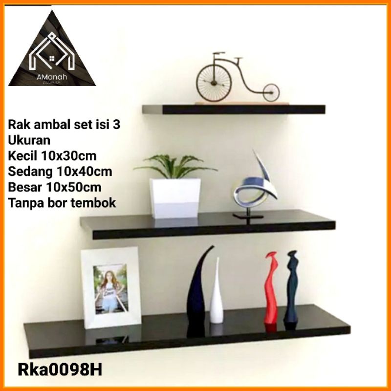 [COD] RAK PAJANG DINDING MINIMALIS 1SET ISI 3 - RAK AMBALAN - RAK KAYU ...