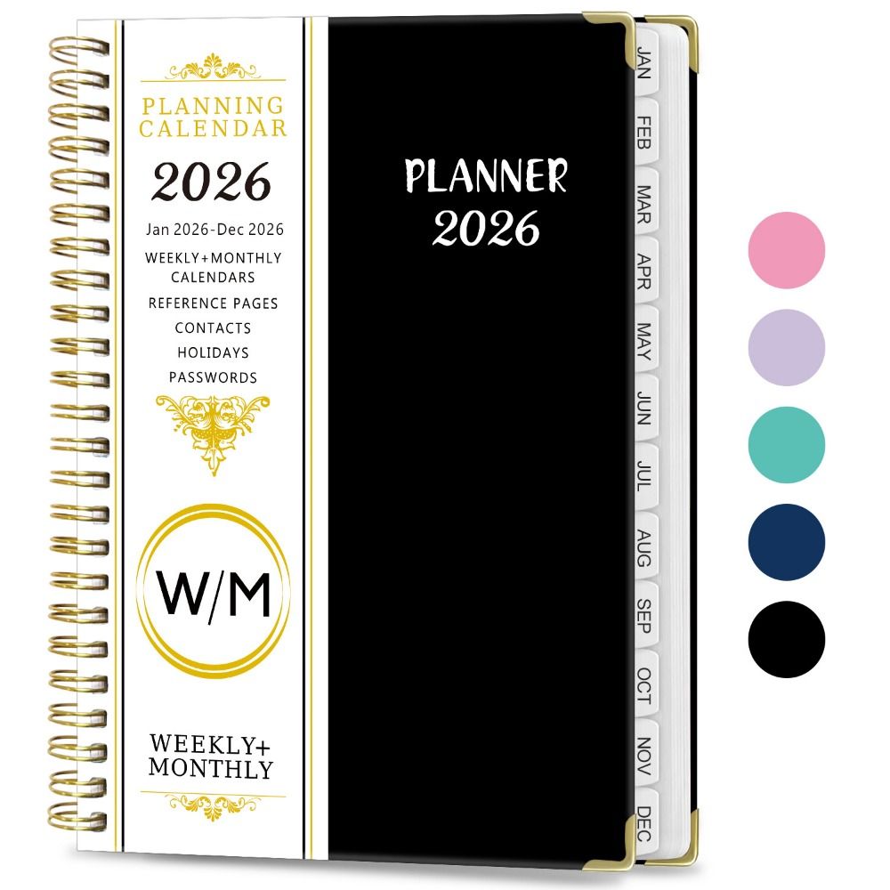 Easy To Use Yearly Schedule 2026 Planner Notebook A5 Size 365 Days ...