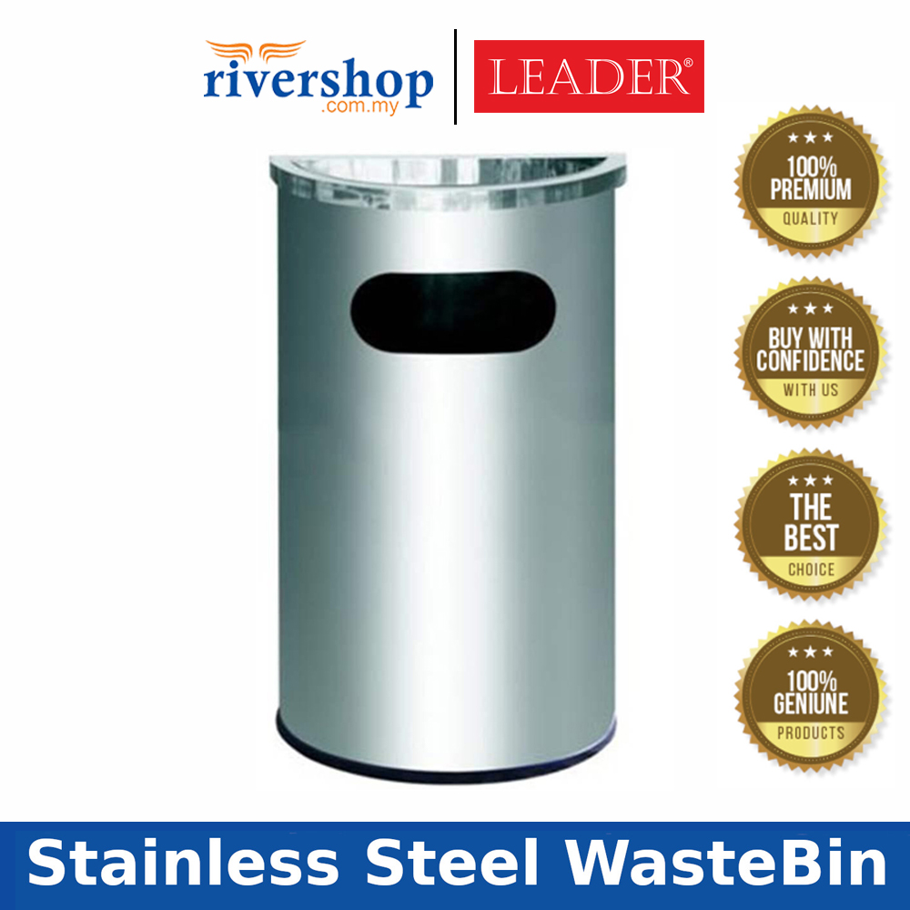 Leader Multi-Purpose Stainless Steel Semi Round Garbage Wastebin ...