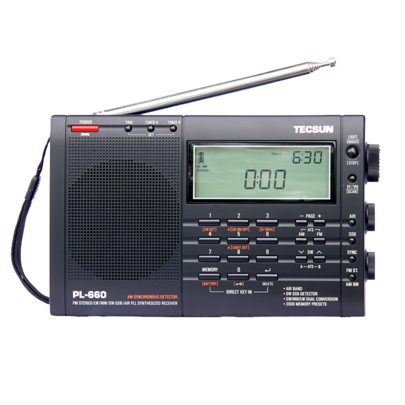 TECSUN PL-660 PLL affordable SSB VHF AIR Band Sports Radio Receiver FM ...
