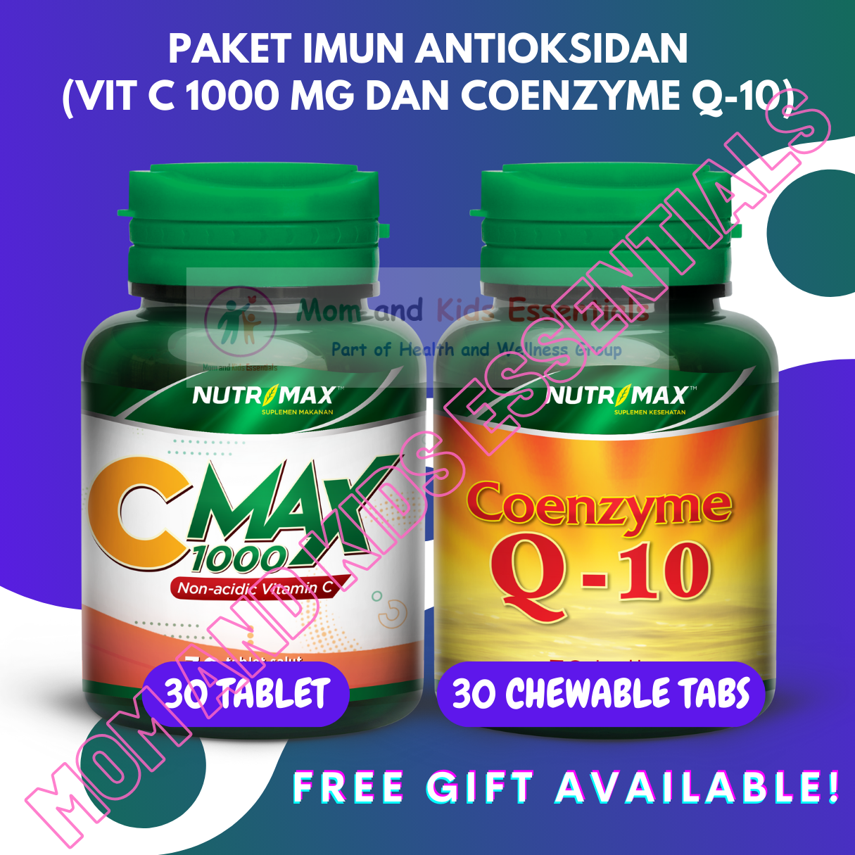 PAKET NUTRIMAX C MAX 1000 MG 30 TABLET NUTRIMAX COENZYME Q10 Q 10 Q-10 ...