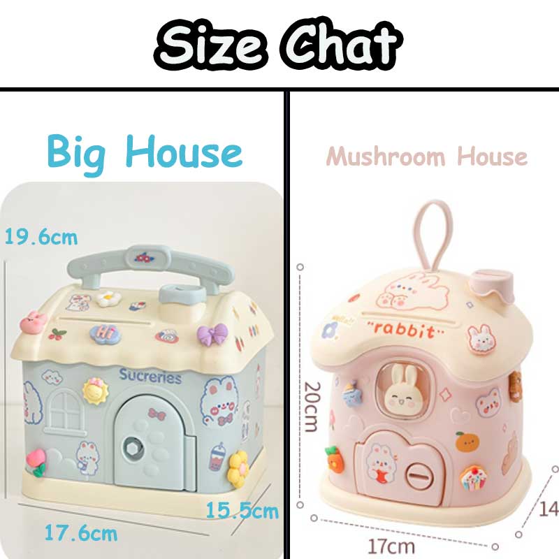 Kawaii Piggy Bank Lock Large Organizer Storage Box Cute Girls Gift Save ...