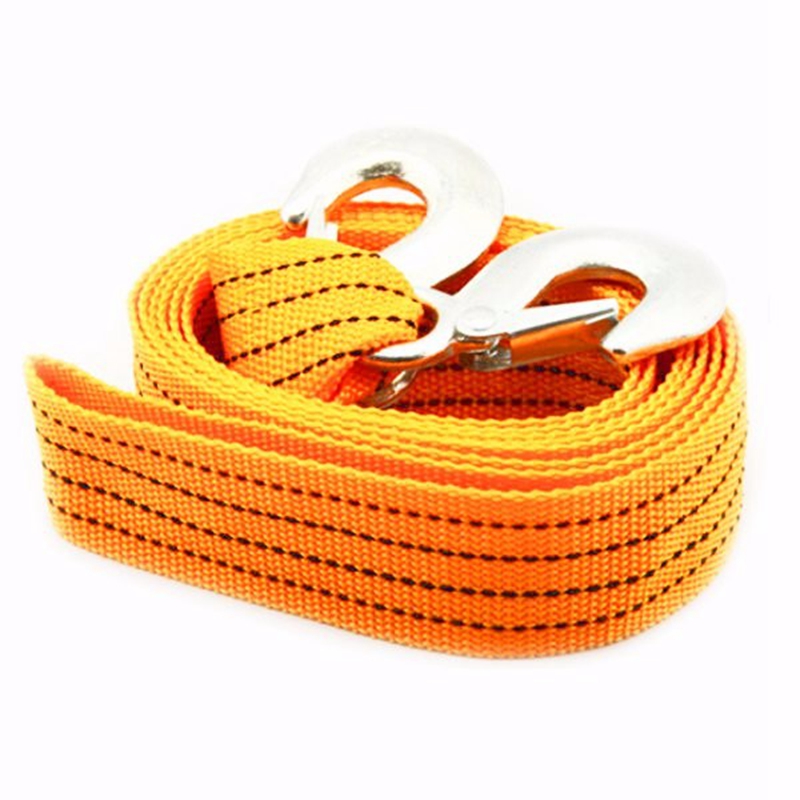 3M 3T New Nylon Car Tow Rope Traction with Steel Hook Emergency Car ...