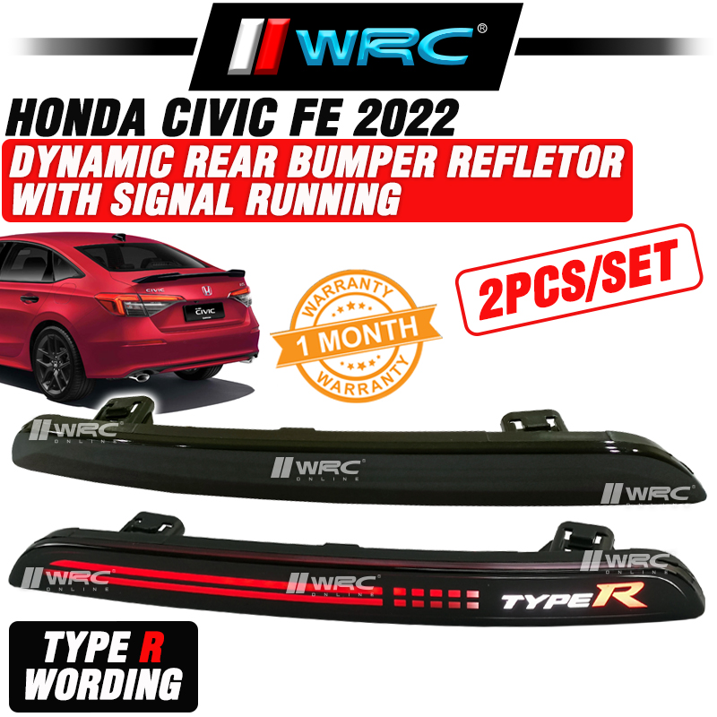 Honda Civic FE 2022 Dynamic Rear Bumper Reflector With Signal Running ...
