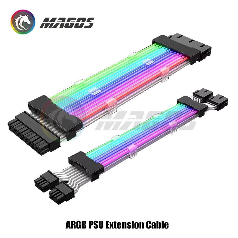 Pc Case Psu Extension Rgb Cable Atx 24pin -E Gpu 8pinx2 Neon Color Line ...