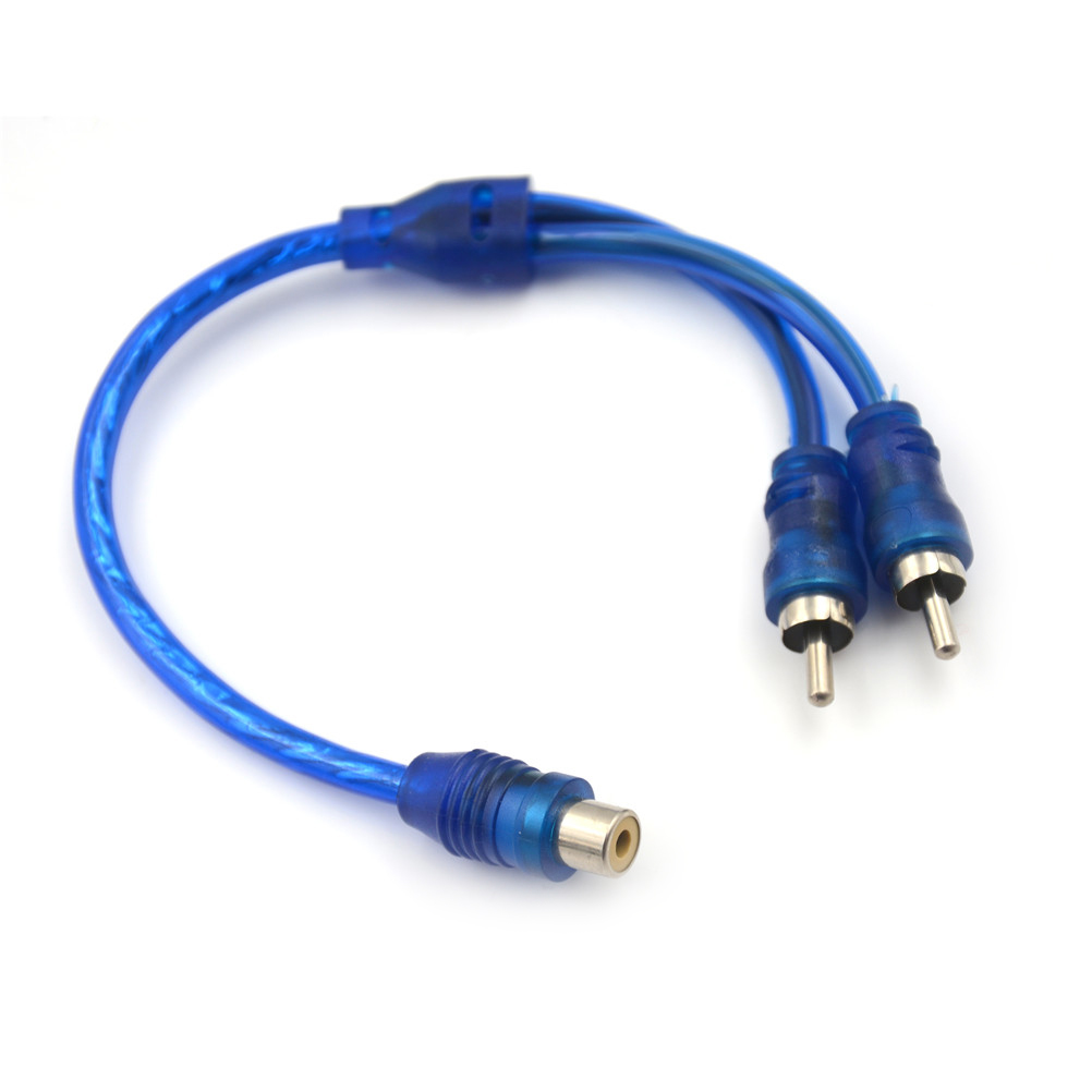 1 RCA Female To 2 Male Splitter Stereo Audio Y Adapter Cable Wire ...