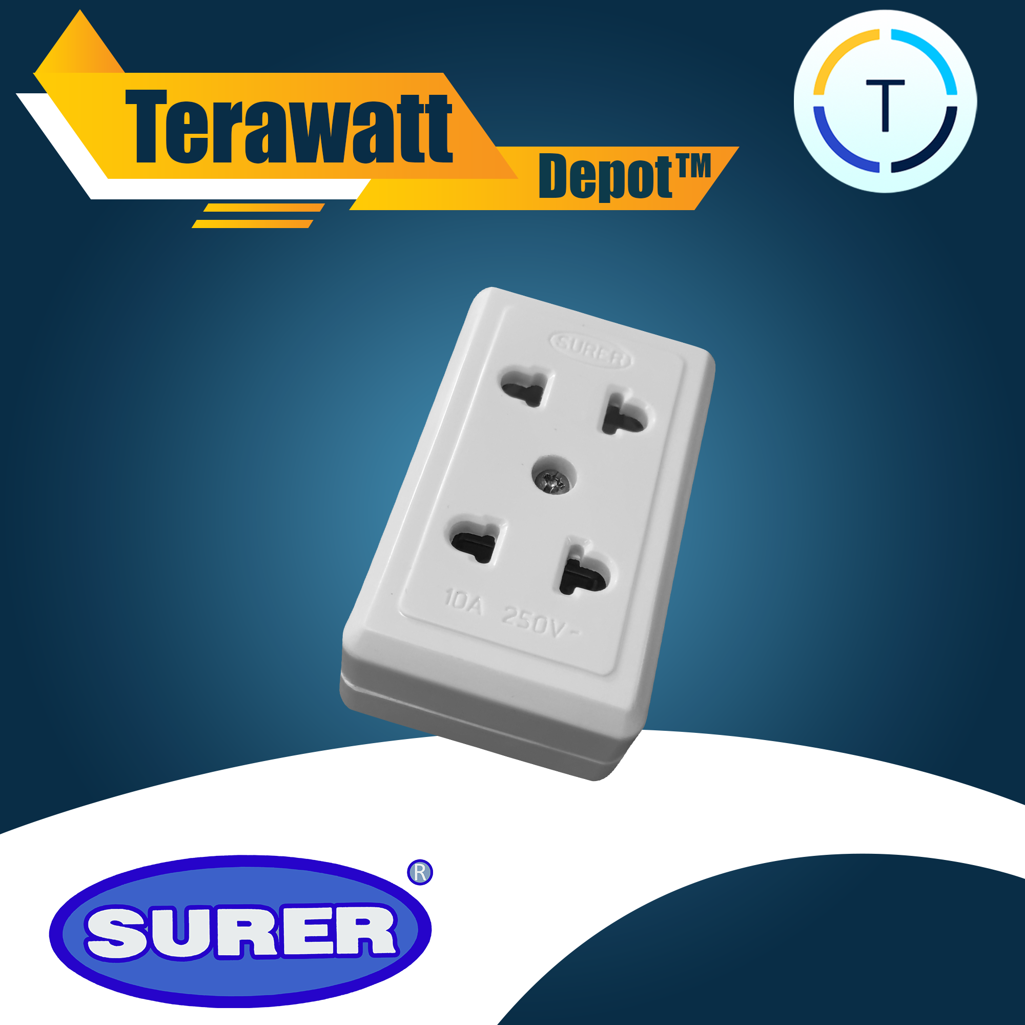 Surer 2 Gang Outlet, Surface Type Universal #156 | Lazada PH