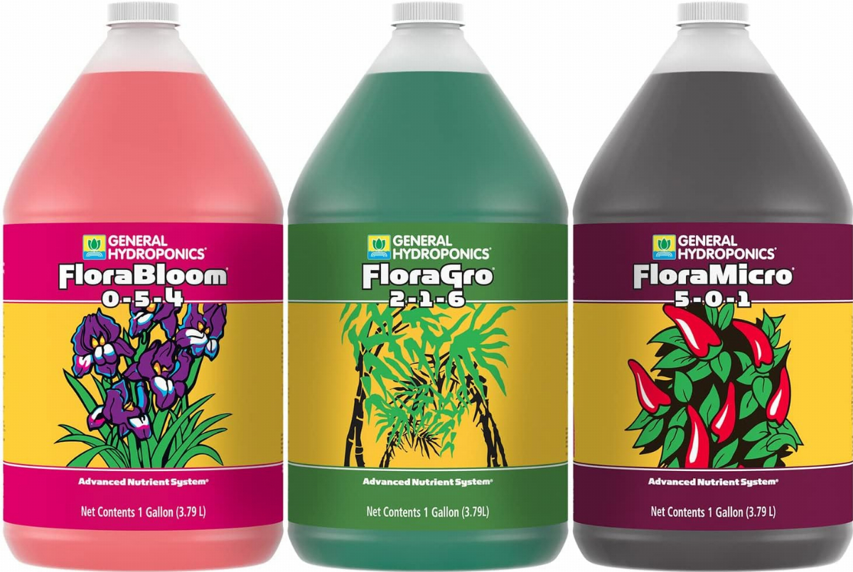 General Hydroponics Flora Grow, Bloom, Micro Combo Fertilizer set, 1 ...