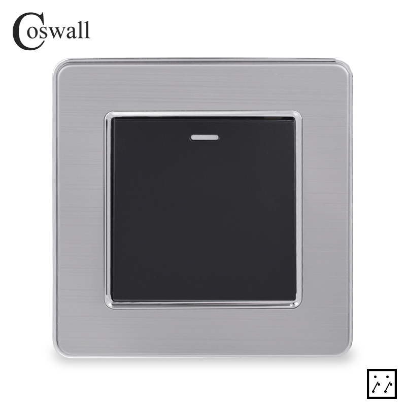 【TrendGlobe】Coswall Stainless Steel Panel 1 Gang 3 Way Intermediate ...