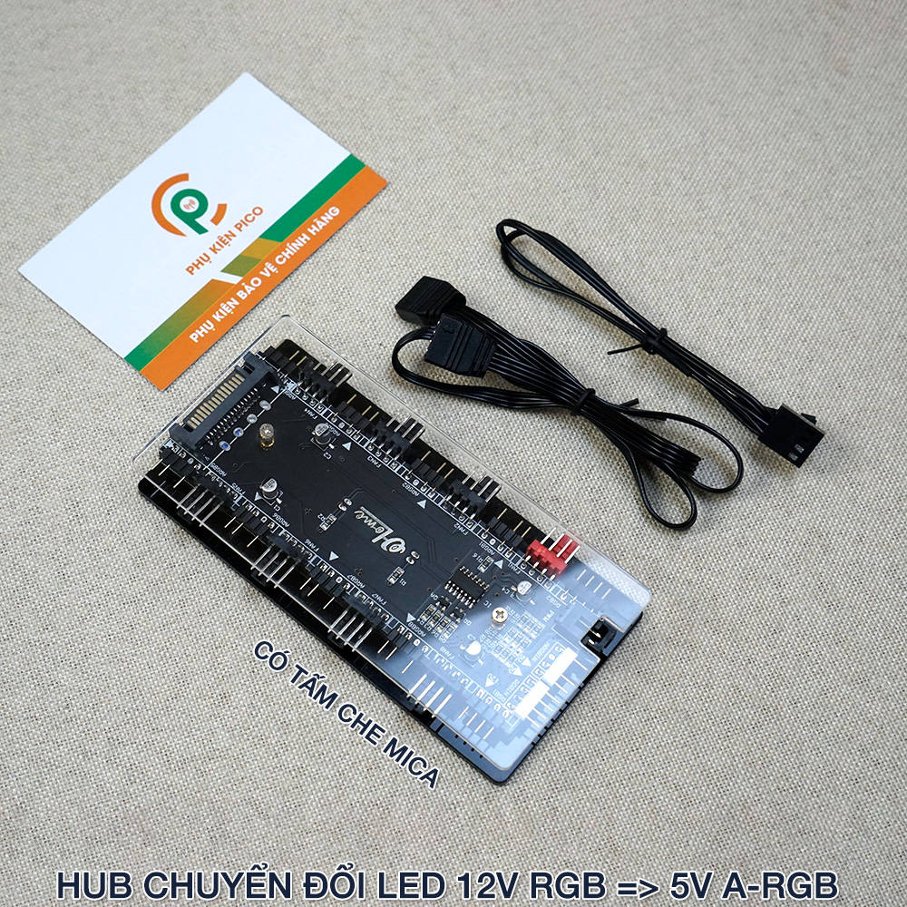 Bộ chuyển đổi LED 5V ARGB 12V RGB PWM 8 cổng - Fan Hub chuyển đổi 12V ...