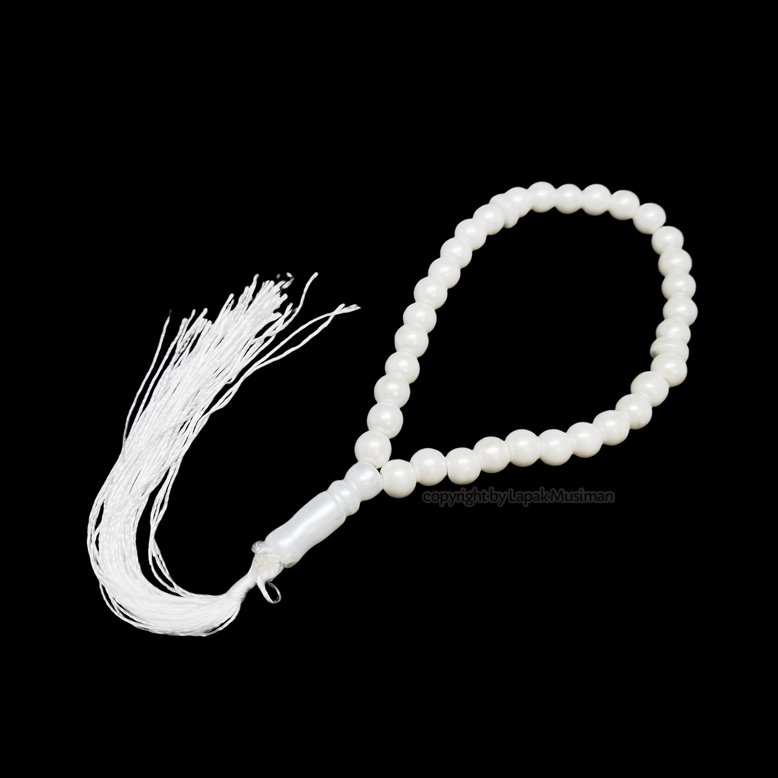 Tasbih Muslim Bahan Mutiara Sintetis Resin 33 Butir Warna Putih ...