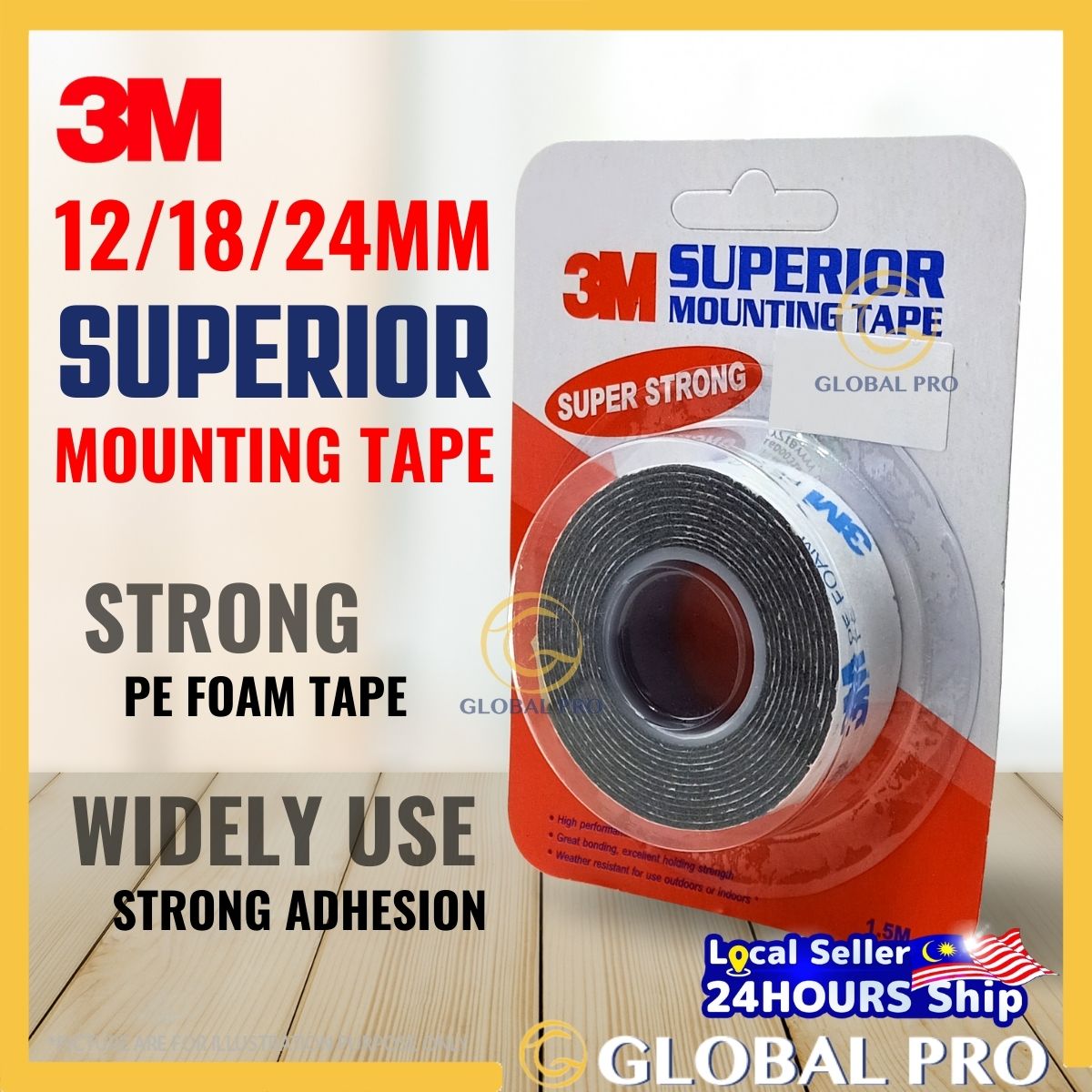 3M SUPERIOR MOUNTING TAPE 1600 Double Sided Tape PE Foam Mounting Tape ...