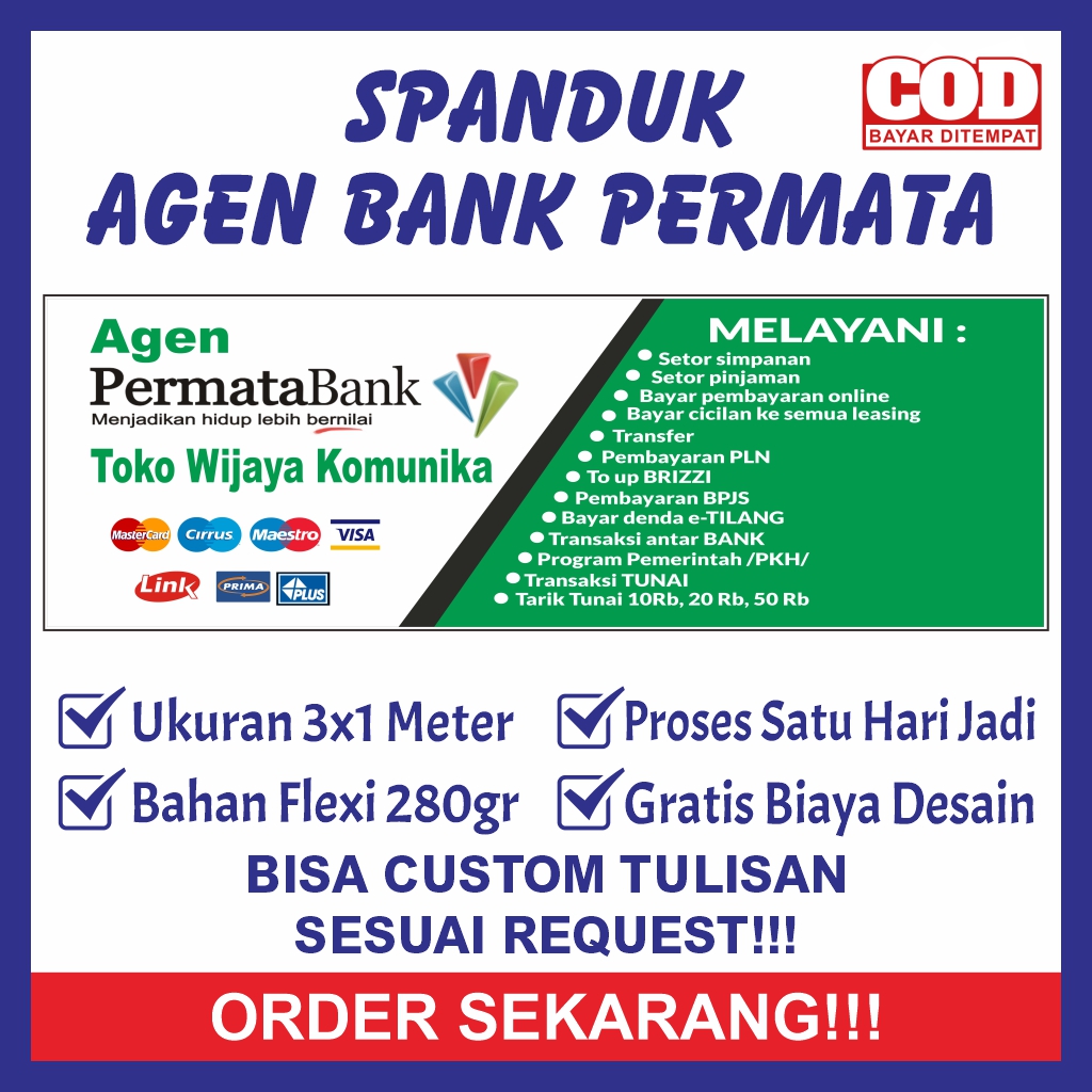 Spanduk Sepanduk Banner Bener Promosi Plang Baliho Agen Bank Permata ...