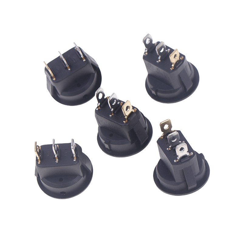 5Pcs 5 Colors Push Button Switch 3 Pin 12V 20A Car Rocker Round Toggle ...