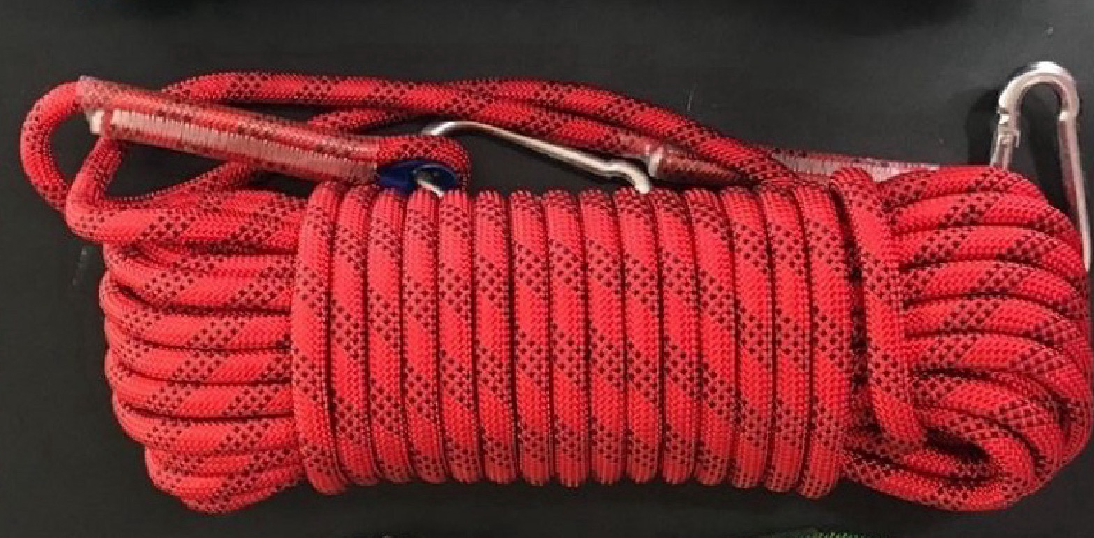 【Ready stock】Climb Rope 12mm Climbing 10m 20m 30m Climbing Rappelling Rope double hook Sports ...