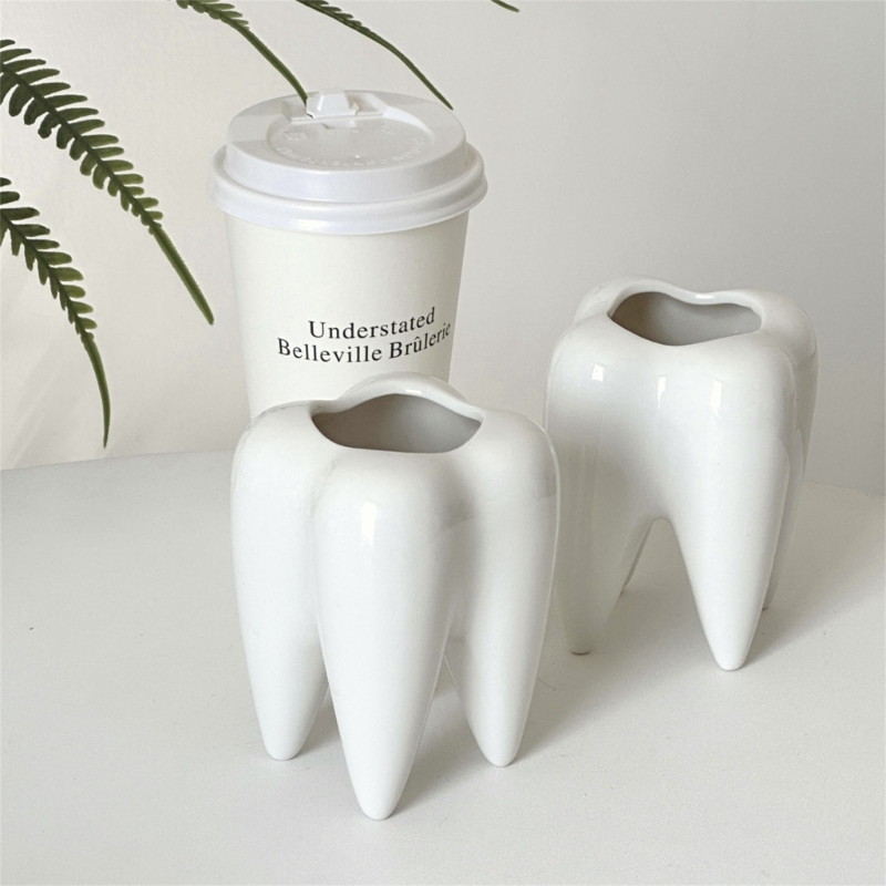 Dental Tooth Shape Pen Pencil Pot Holder Dentistry Storage Container ...