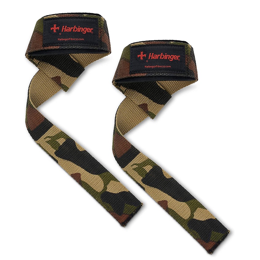 Harbinger Padded Cotton Lifting Straps with NeoTek Cushioned Wrist ...