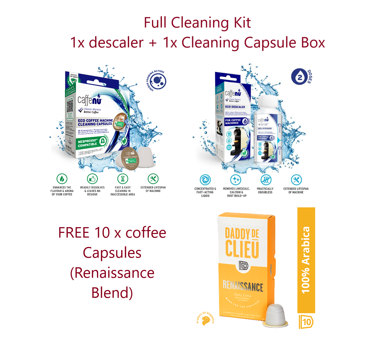 SG STOCK - Caffenu ECO FORMULA Compostable Nespresso Cleaning Capsules ...