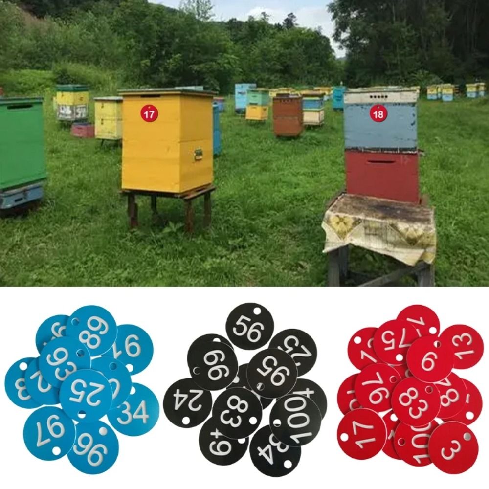 Beekeeping Tools Plastic Beehive Tags 3.5CM Round Sequential Numbers ...