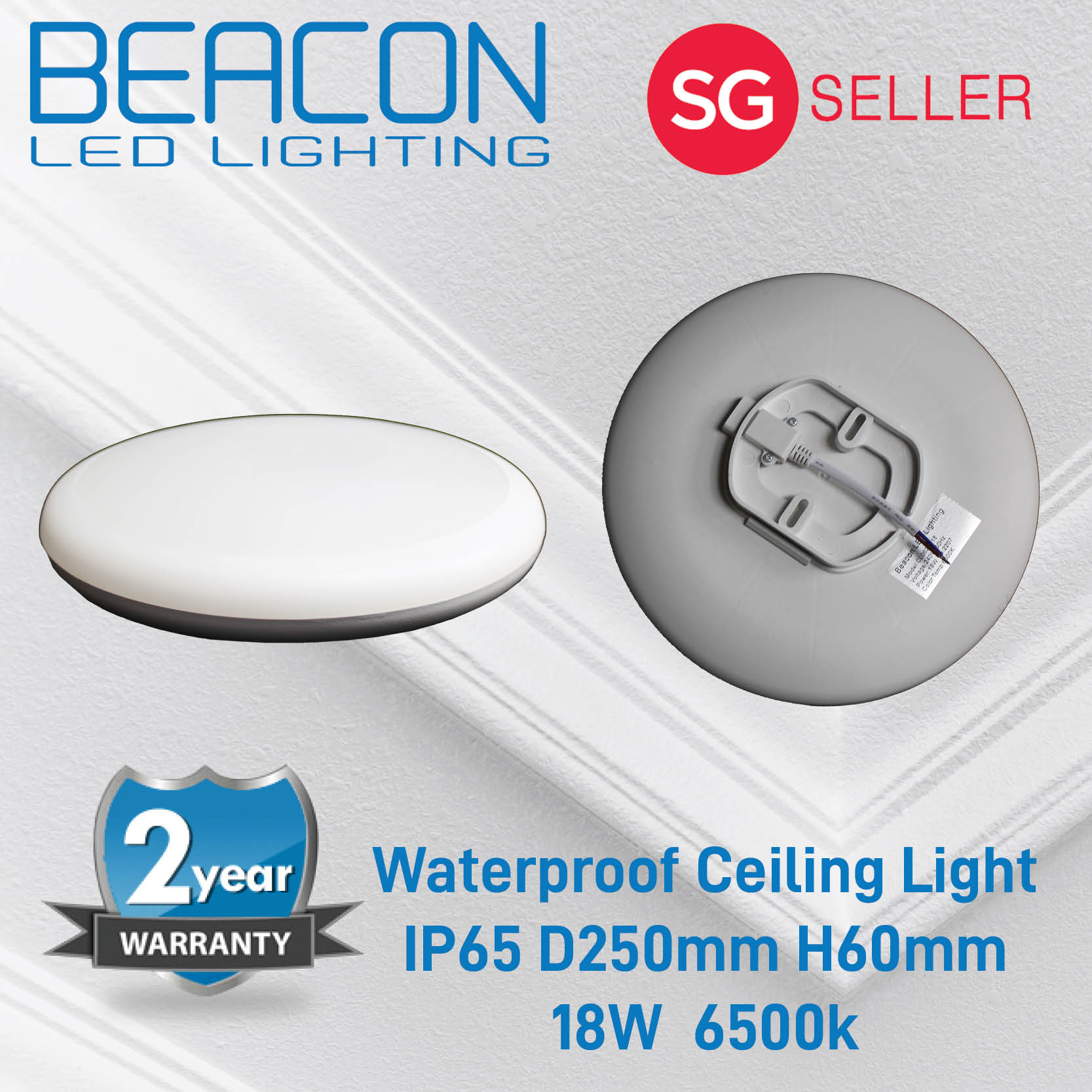 BEACON LED 18W/36W IP65 Waterproof Ceiling Light / Acrylic Ceiling ...