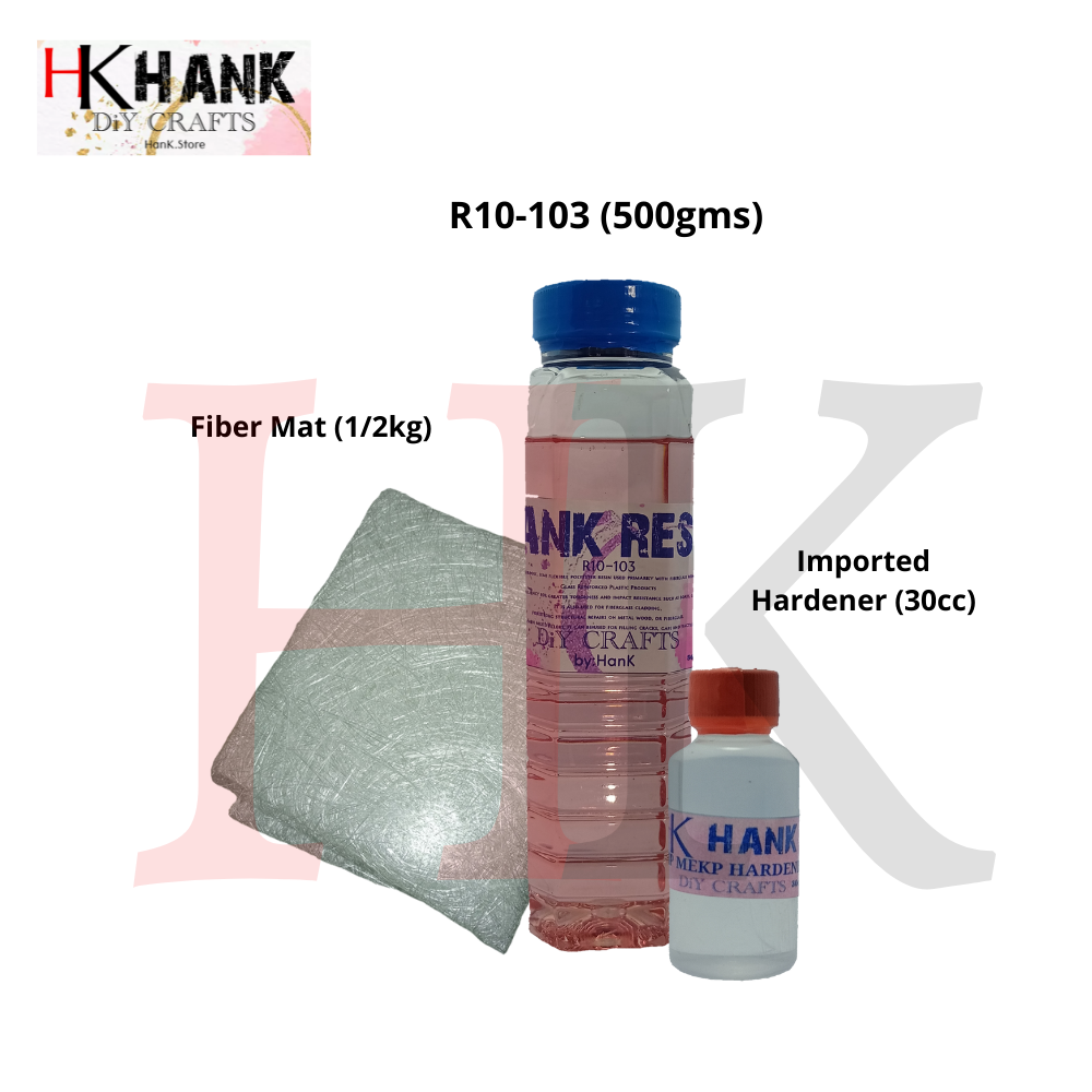 Fiber glass resin 500mL (R10-103) with 30cc Imported Hardener and 1/4kl ...