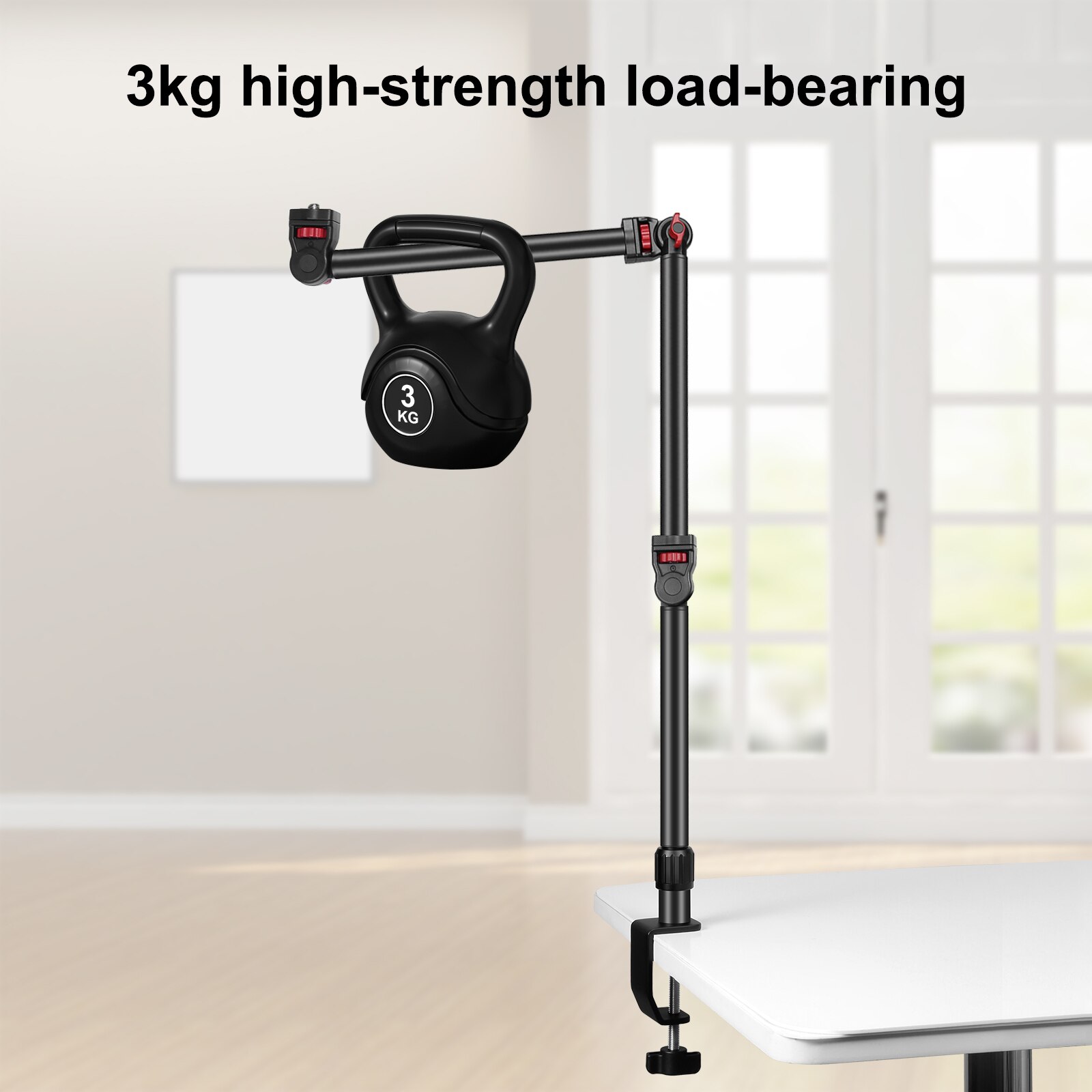 PULUZ Camera Desk Stand Auxiliary Holding Arm Flexible Overhead Webcam ...