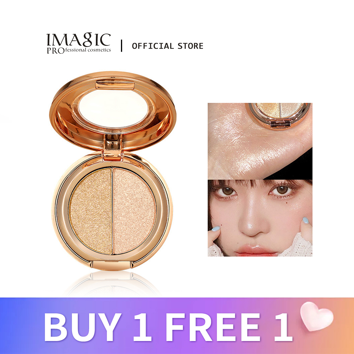 IMAGIC แป้งไฮไลท์น้ำหนักเบา,ผงไฮไลท์สองโทนความสว่างจากเพชรธรรมชาติช่วยให้ผิวกระจ่างใส - IMAGIC ...