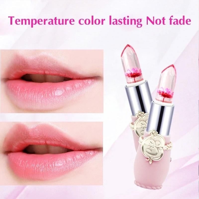 Crystal Jelly Flower Lipstick Temperature Color Changing Lip Balm ...