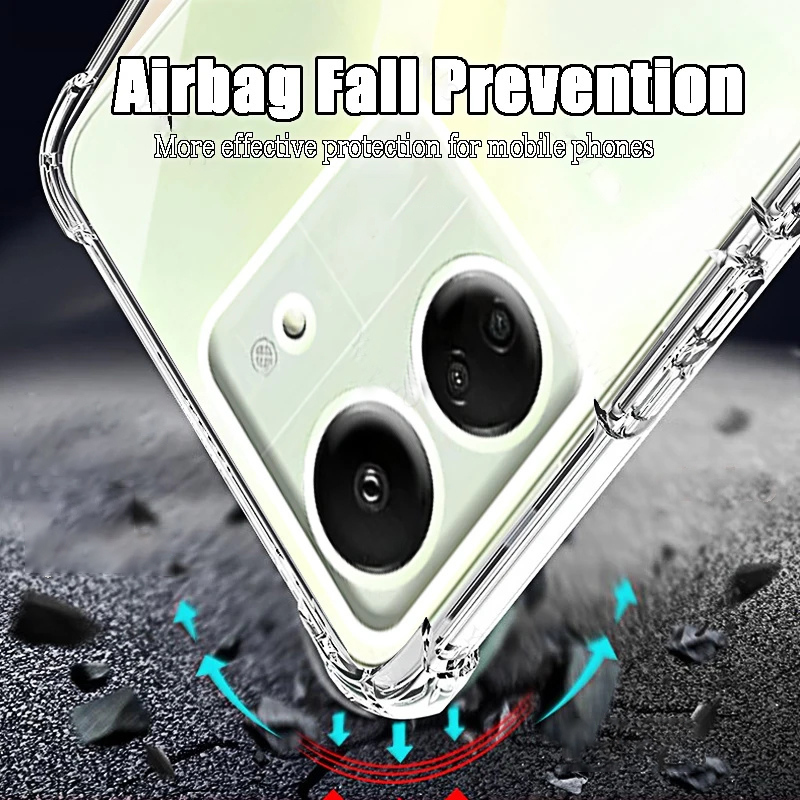 Transparent Phone Case for Redmi 13C 12c 10C 9C Clear Soft Silicone ...