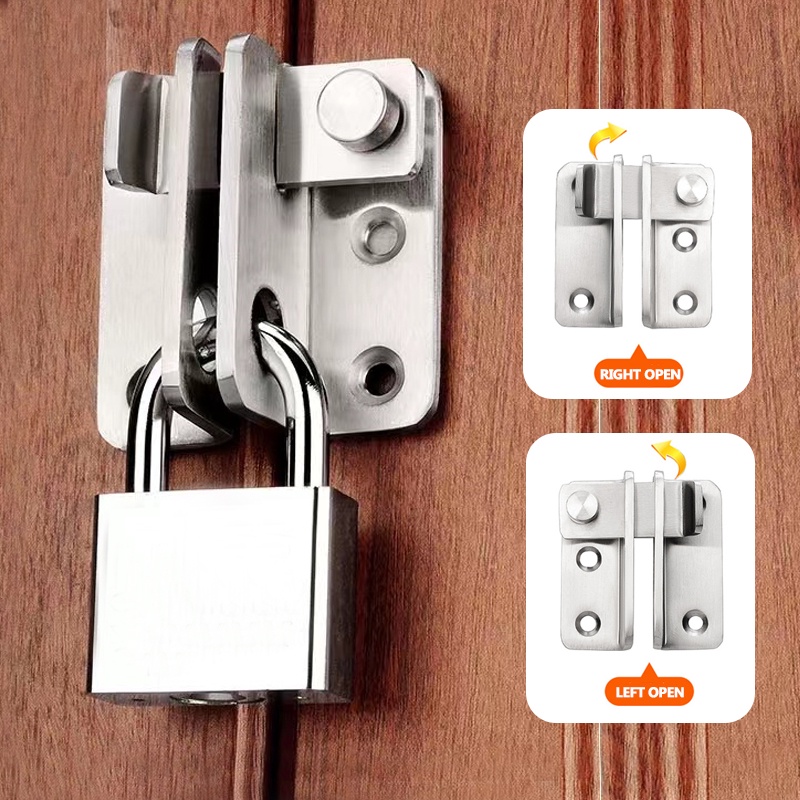 Stainless Steel Safety Hasp Door Lock for Bedroom Bathroom Door double ...
