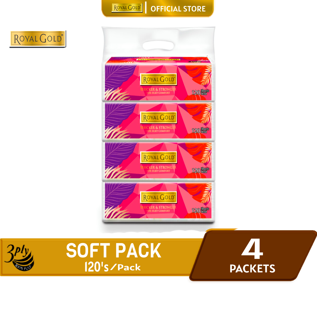 Royal Gold Luxurious Soft Pack 120's (3 ply) x 4 packets | Lazada