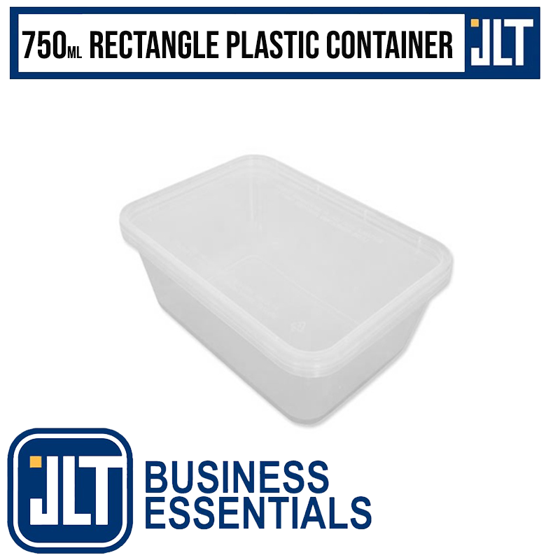 JLT (10 Pieces / Pack) Rectangle Microwavable Plastic Container [500 ML ...