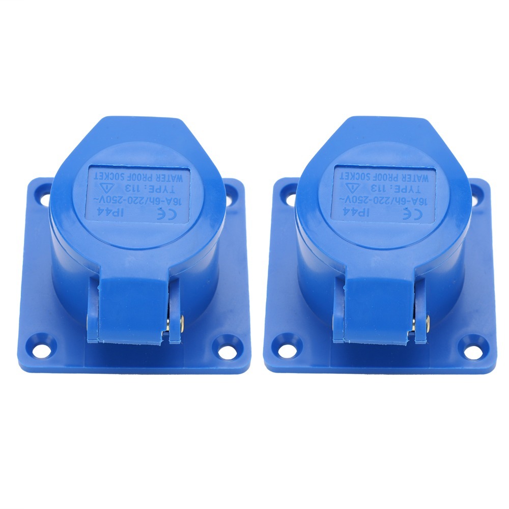 2 Pcs Manufacturing Plants 3 Pin 16A Industrial Power Socket 2P+E 220 ...