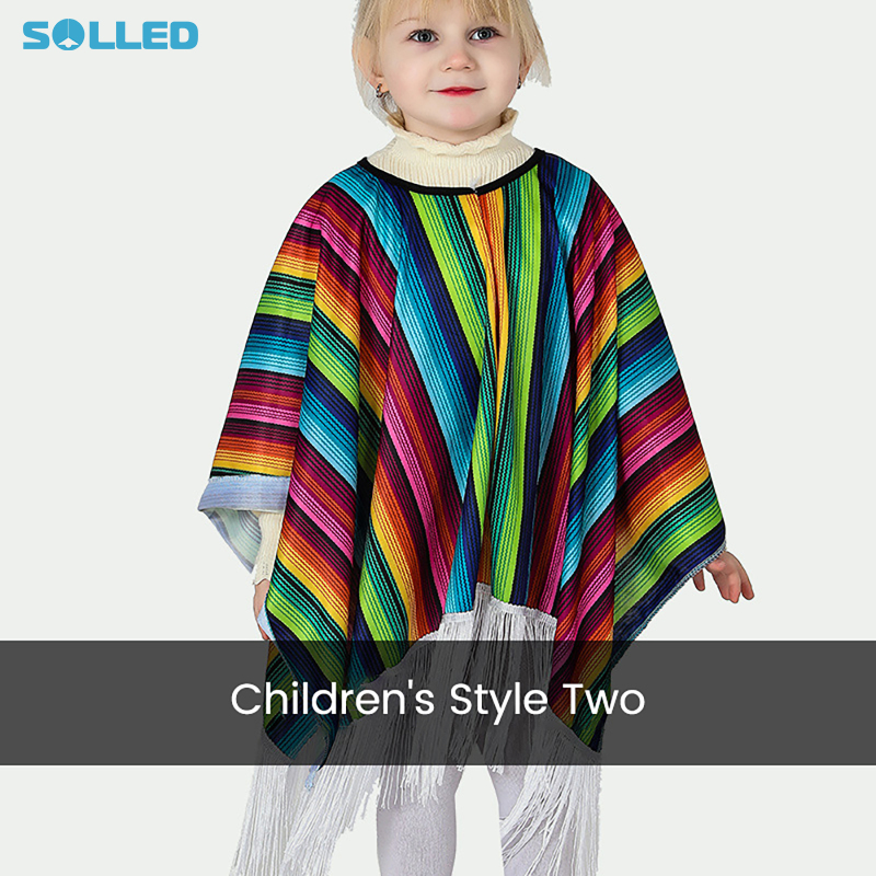 Mexican Serape Poncho Costume For Kids Children Mexican Traditional ...