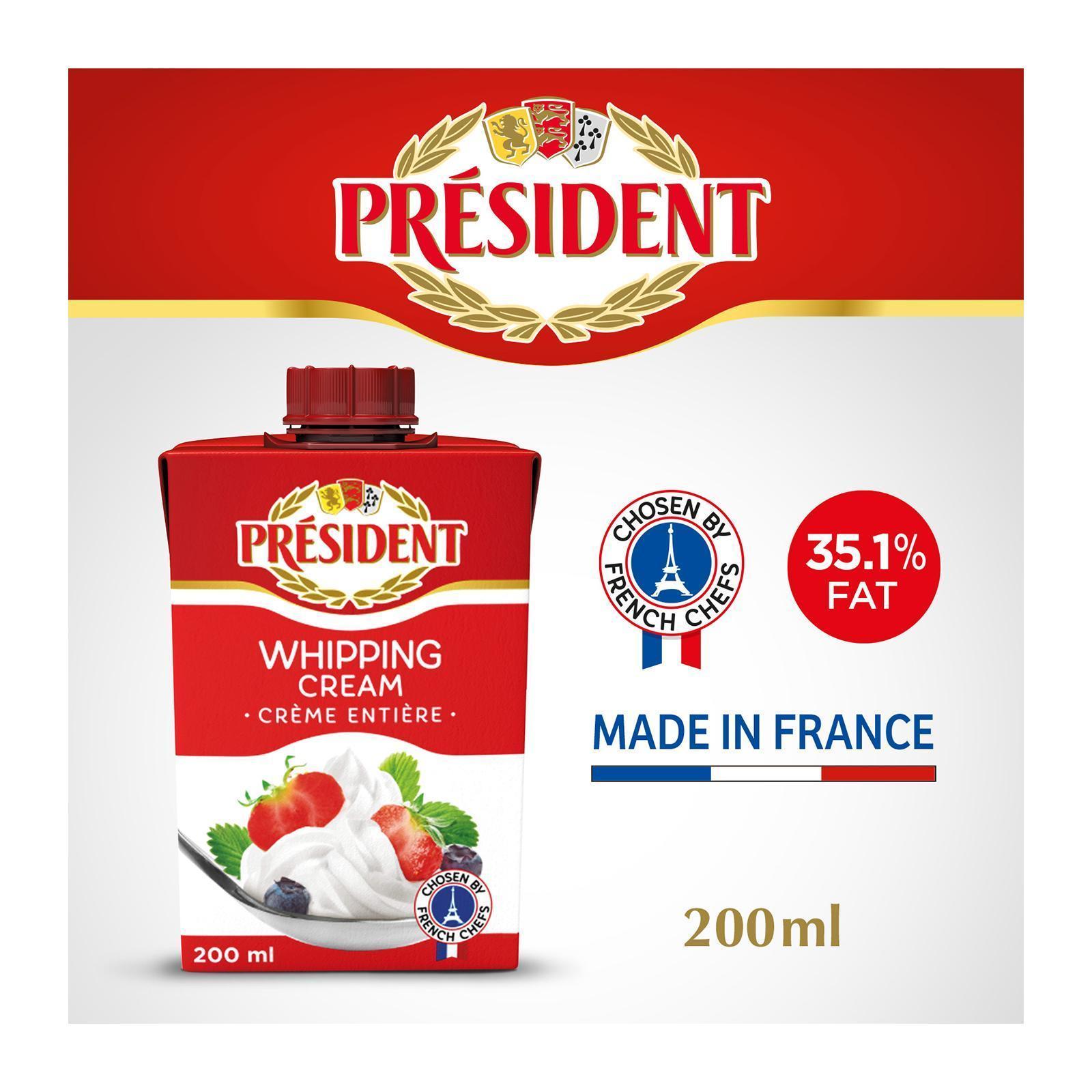 President UHT Whipping Cream 35.1 Percent Fat 200ML | Lazada Singapore