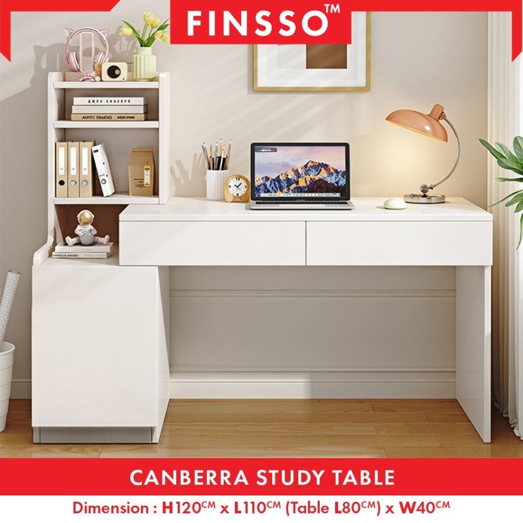 FINSSO : High Storage Canberra Student Study Table With Book Shelf ...