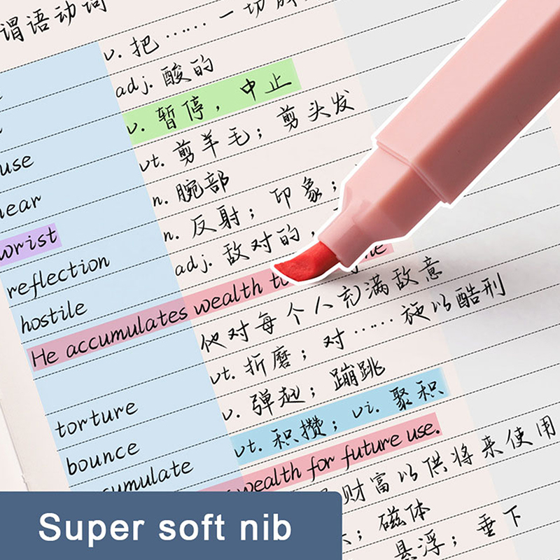 6PCS Highlighter Light Color Kawaii Markers DIY Album Diary Double ...