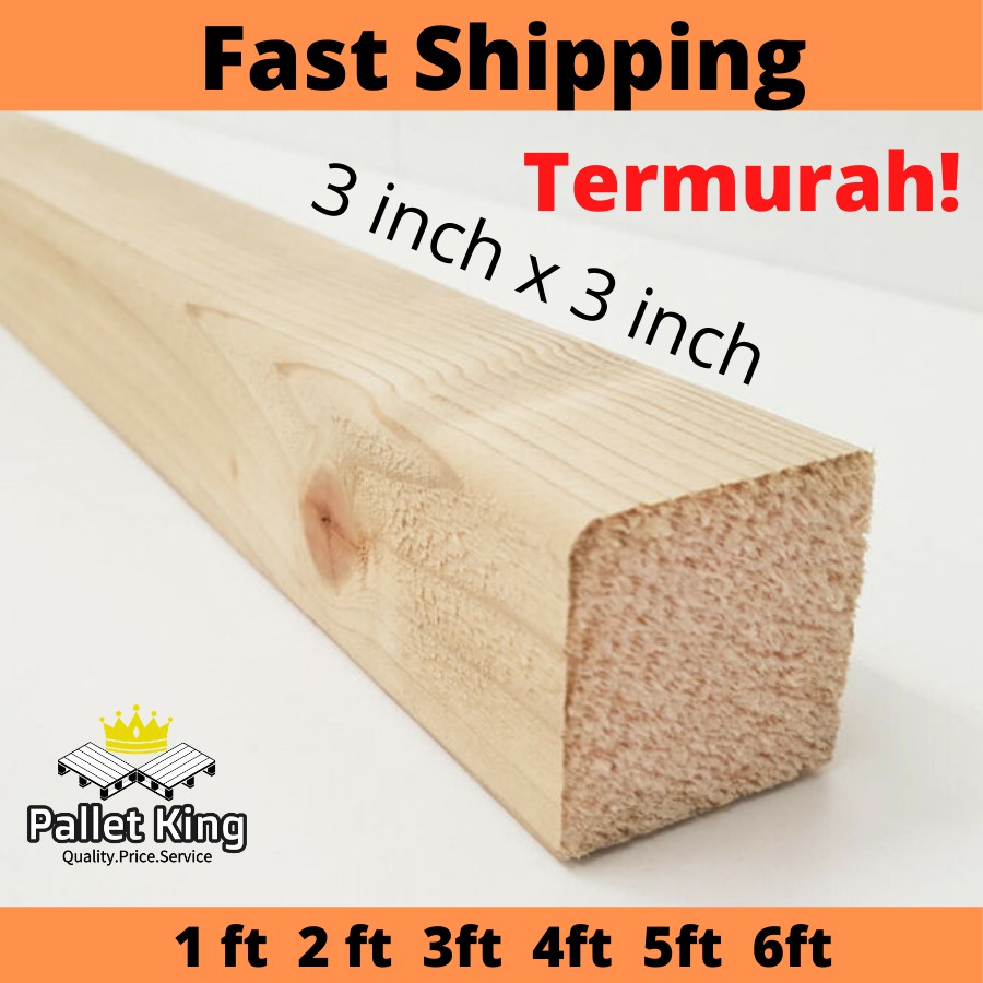 🌲Kayu 3x3 Recon 🌲 Wood | Kayu Beluti | Kayu Tiang | Kayu Pine | Pine ...