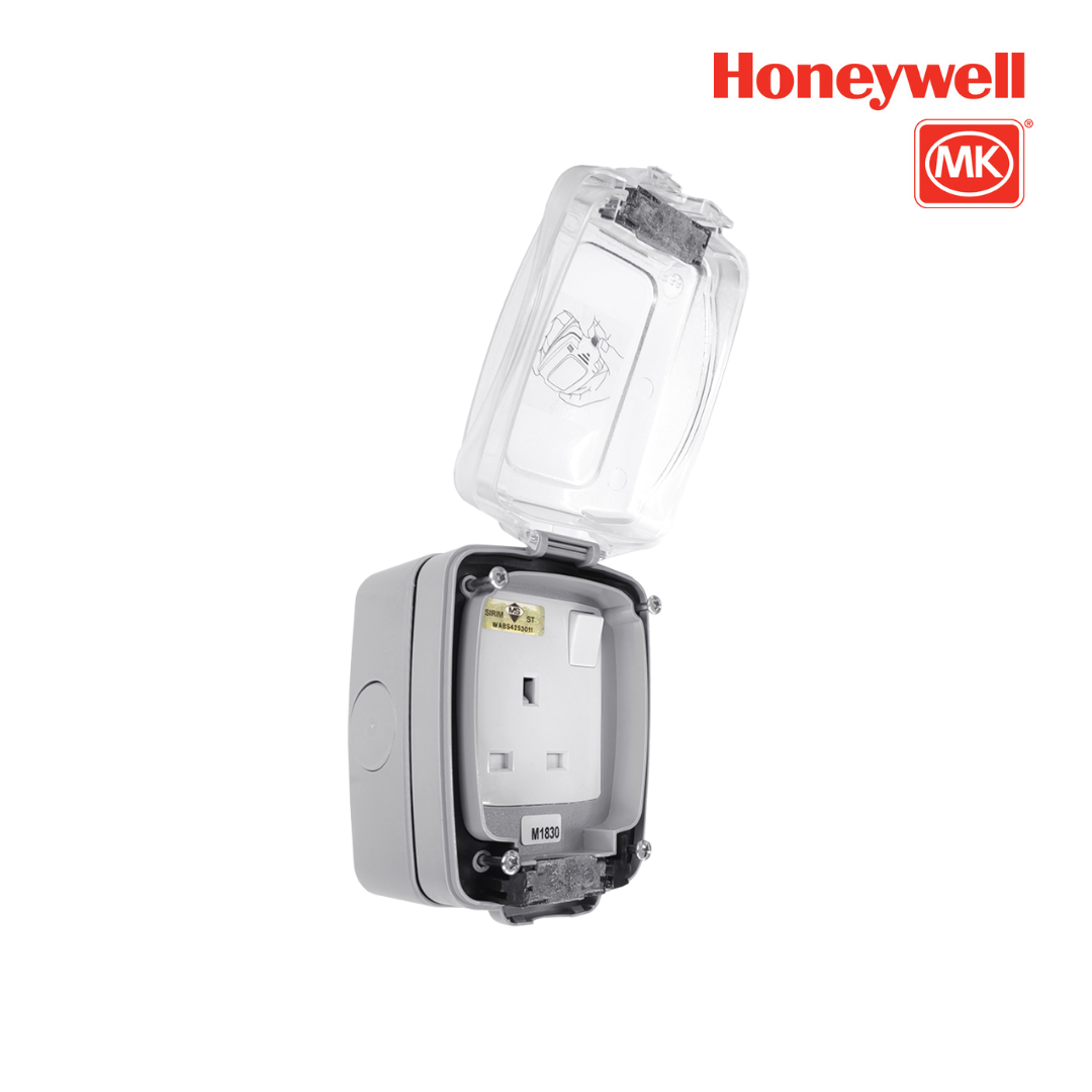 MK 86486 1 Gang 13A Outdoor Weatherproof IP66 Switch Socket Outlet ...
