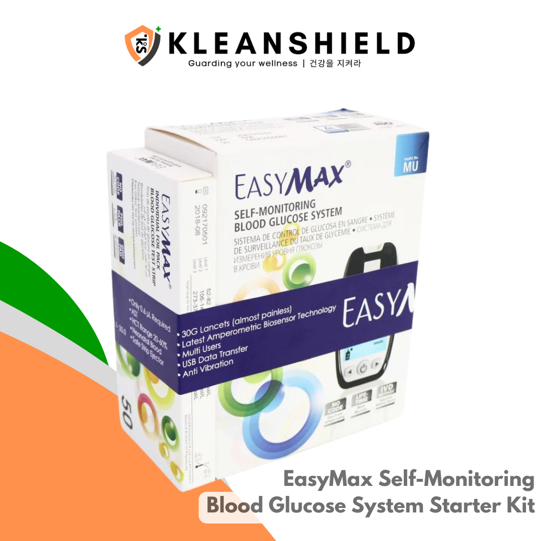 EASYMAX BLOOD GLUCOSE MONITOR METER STARTER KIT, GLUCOMETER SET, Blood ...