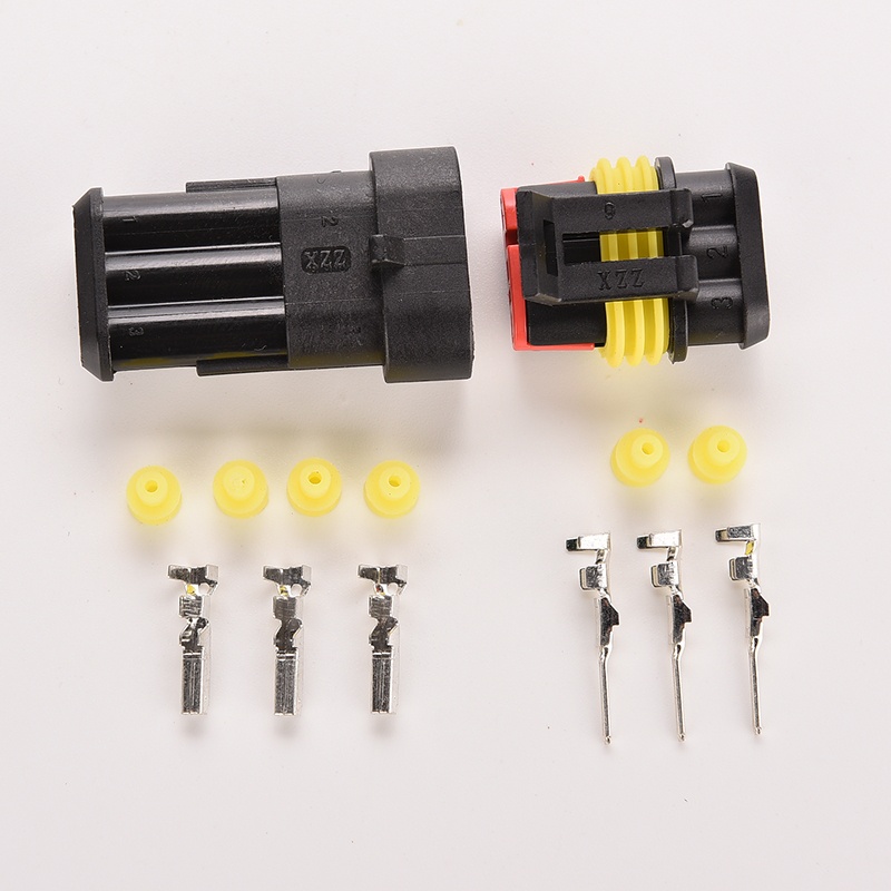 5 Kits Car 3 Pin Way Sealed Waterproof Electrical Wire Auto Connector ...